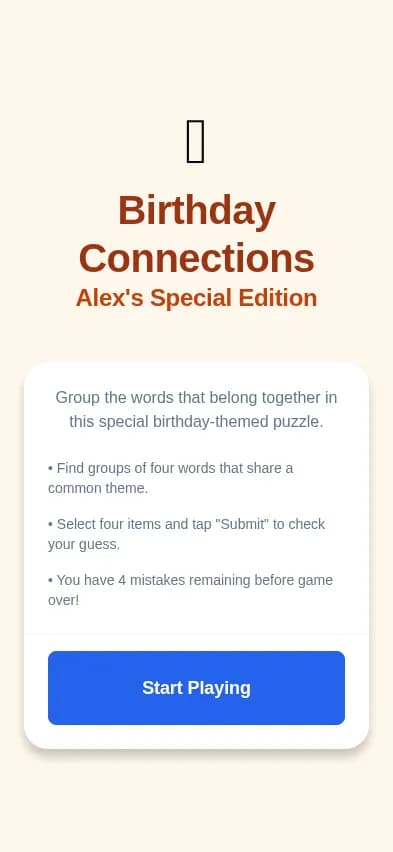 Birthday Group Game