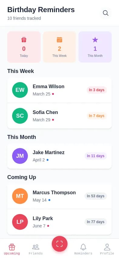 Social Birthday Reminder