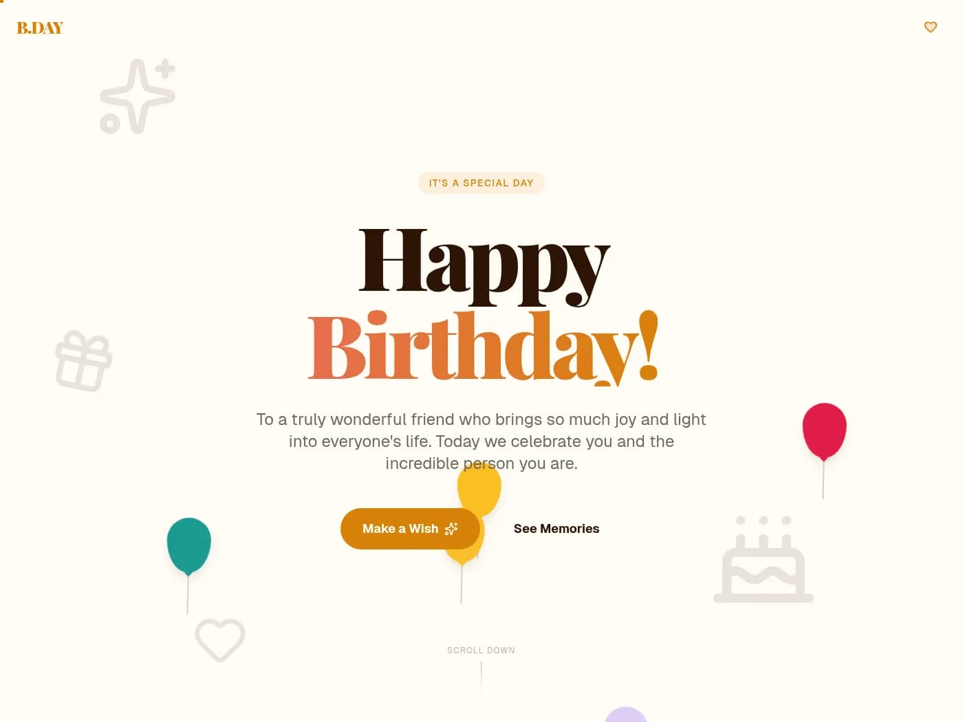 Birthday Wish Page