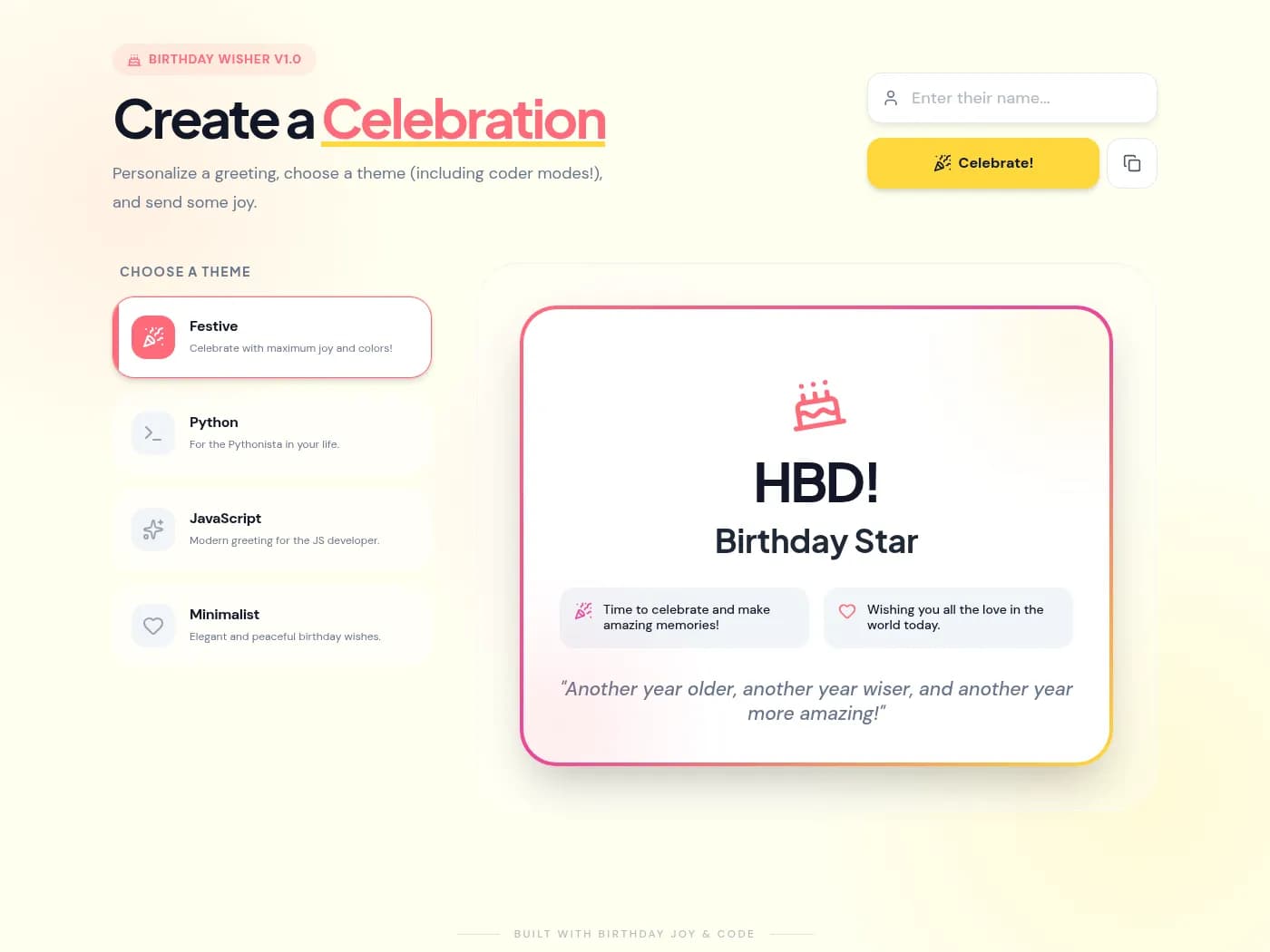 Birthday Wisher Web