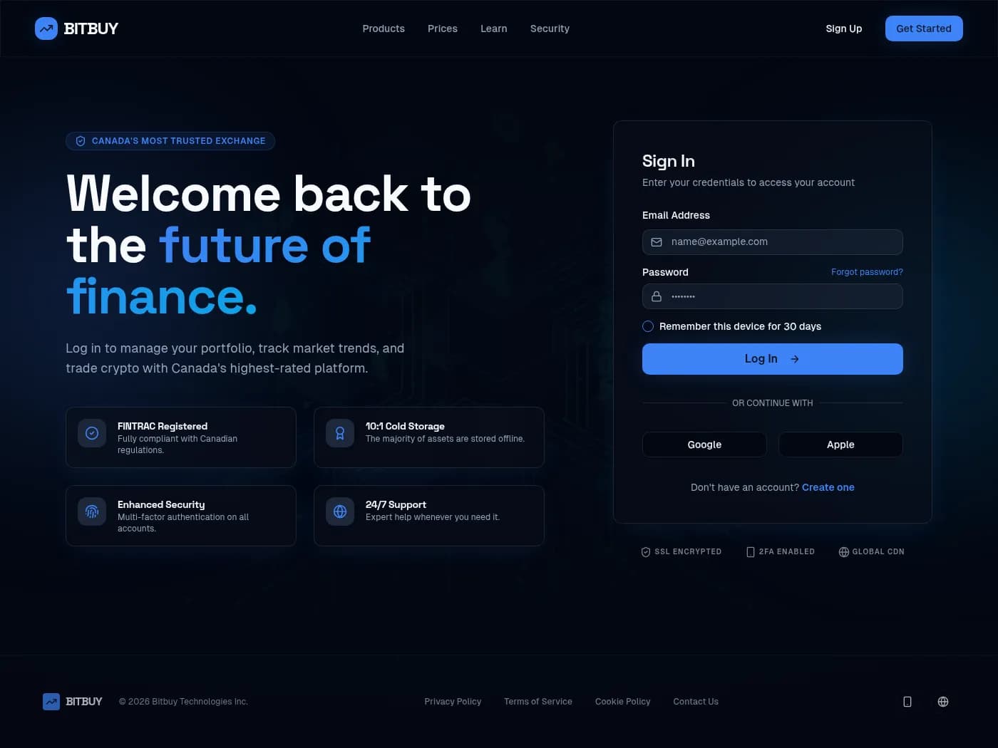 Bitbuy Login Landing