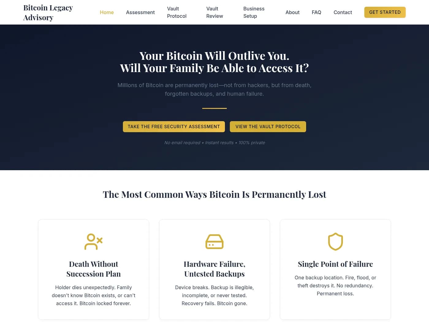 Bitcoin Legacy Advisory Site