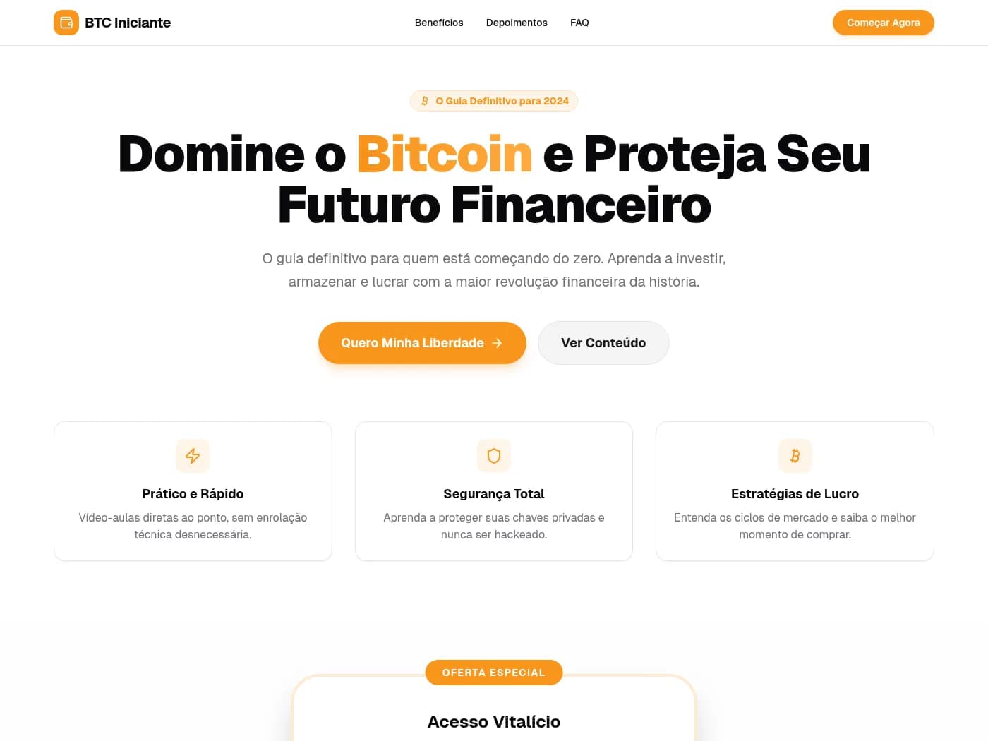 Bitcoin Course Sales Page