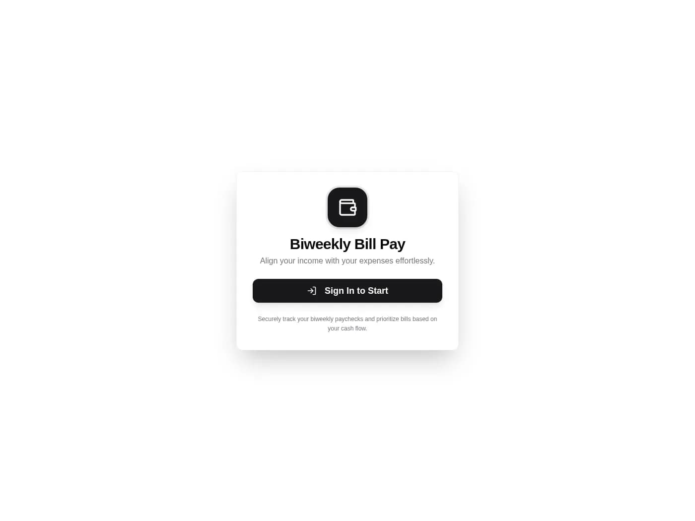 Biweekly Bill Scheduler
