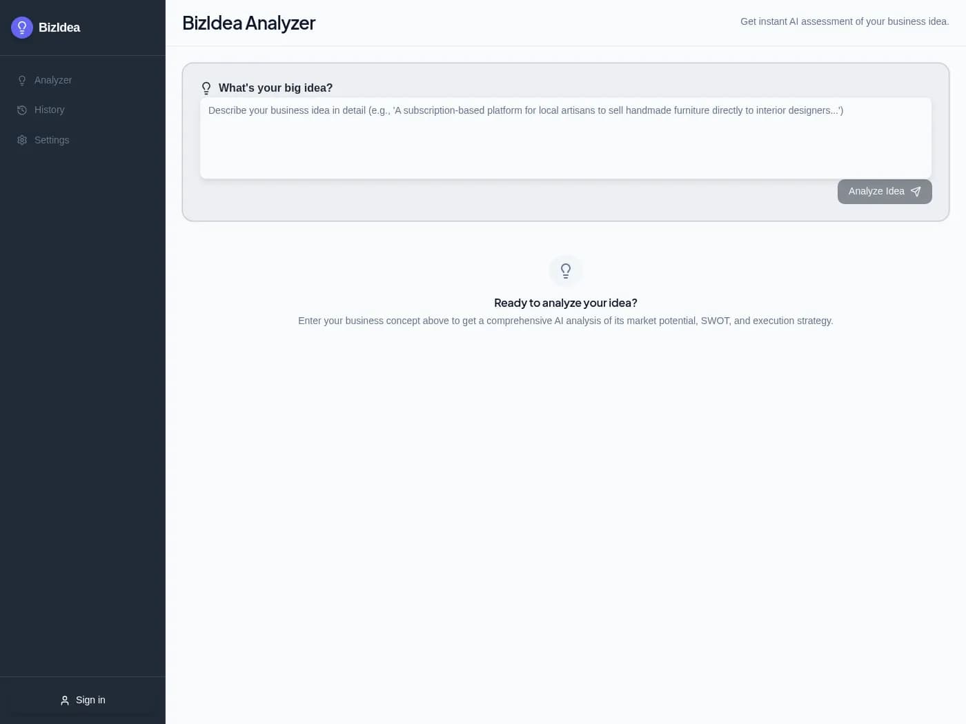 BizIdea Analyzer