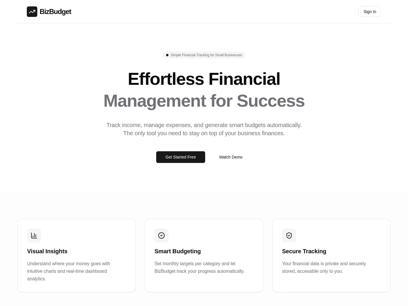 BizBudget Tracker