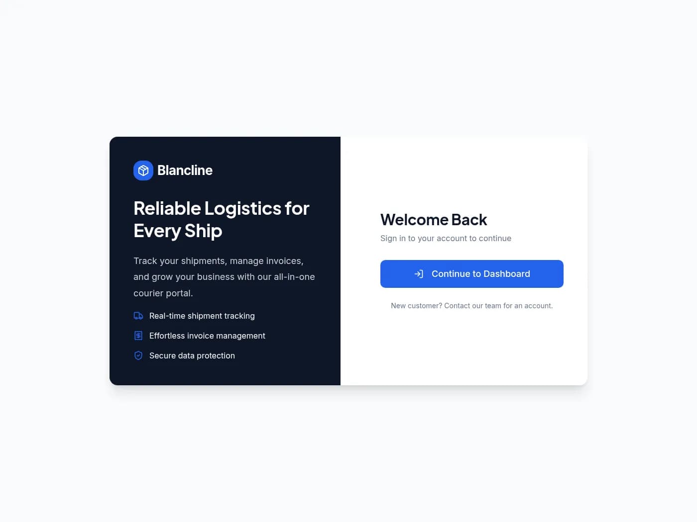 Blancline Courier Portal
