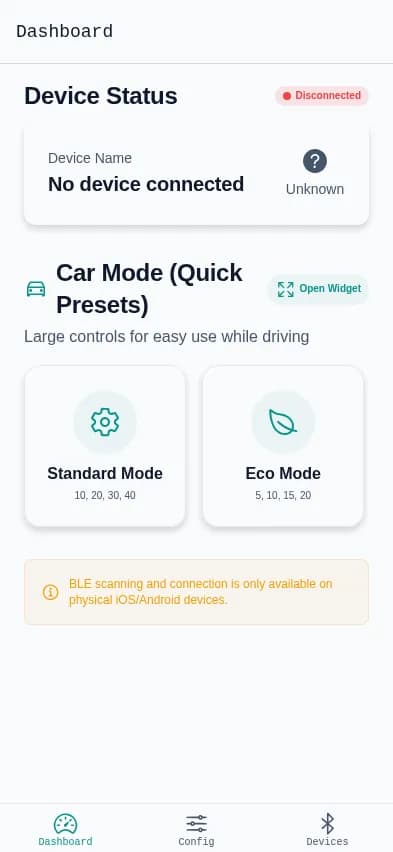 BLE Configurator Auto App