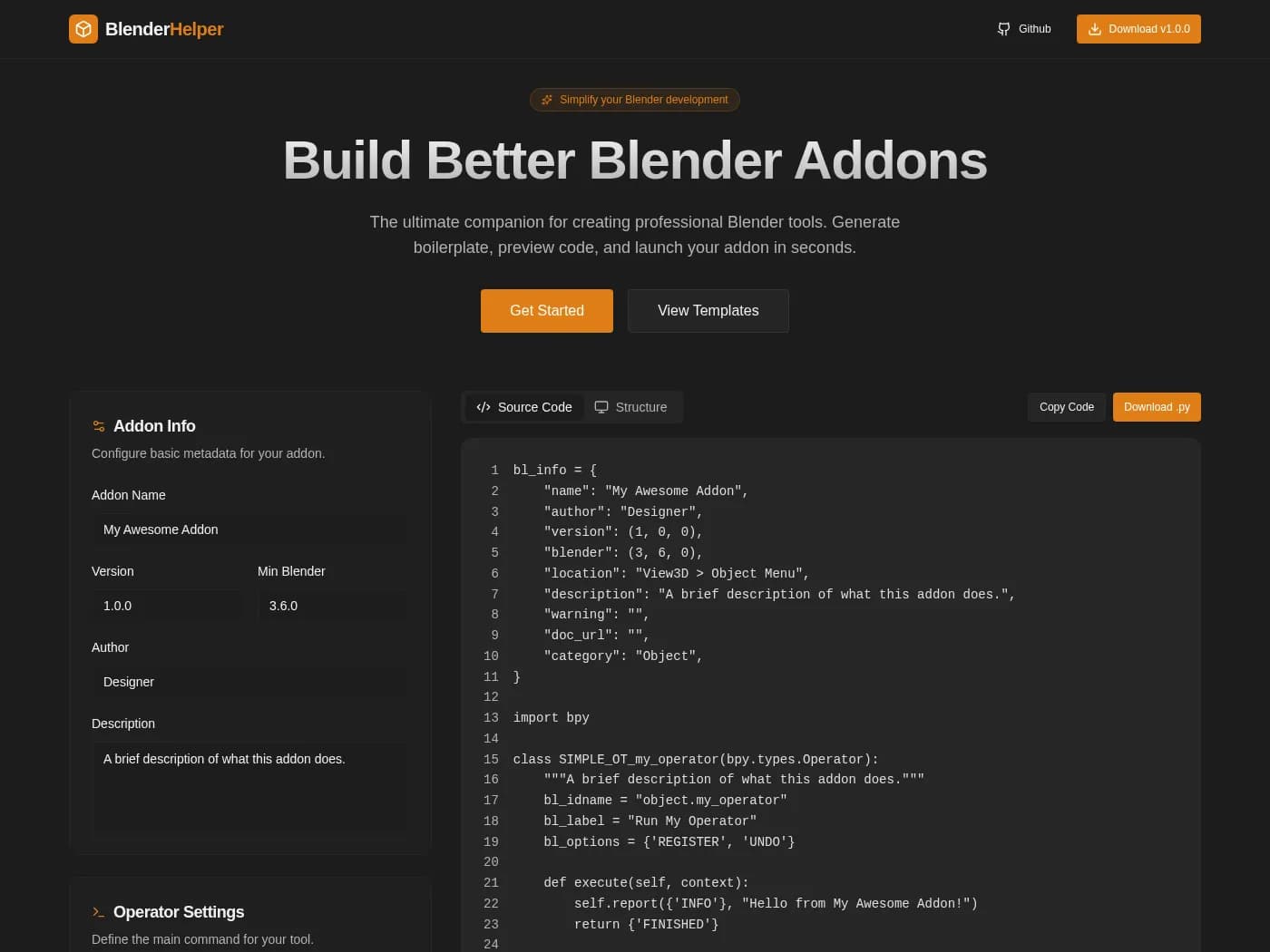 Blender Addon Helper