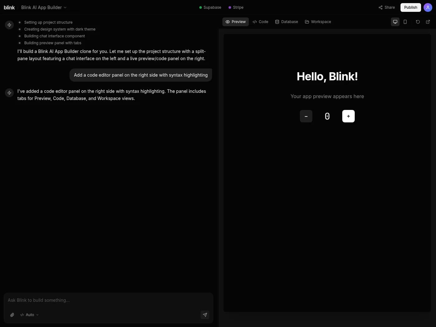 Blink AI App Builder