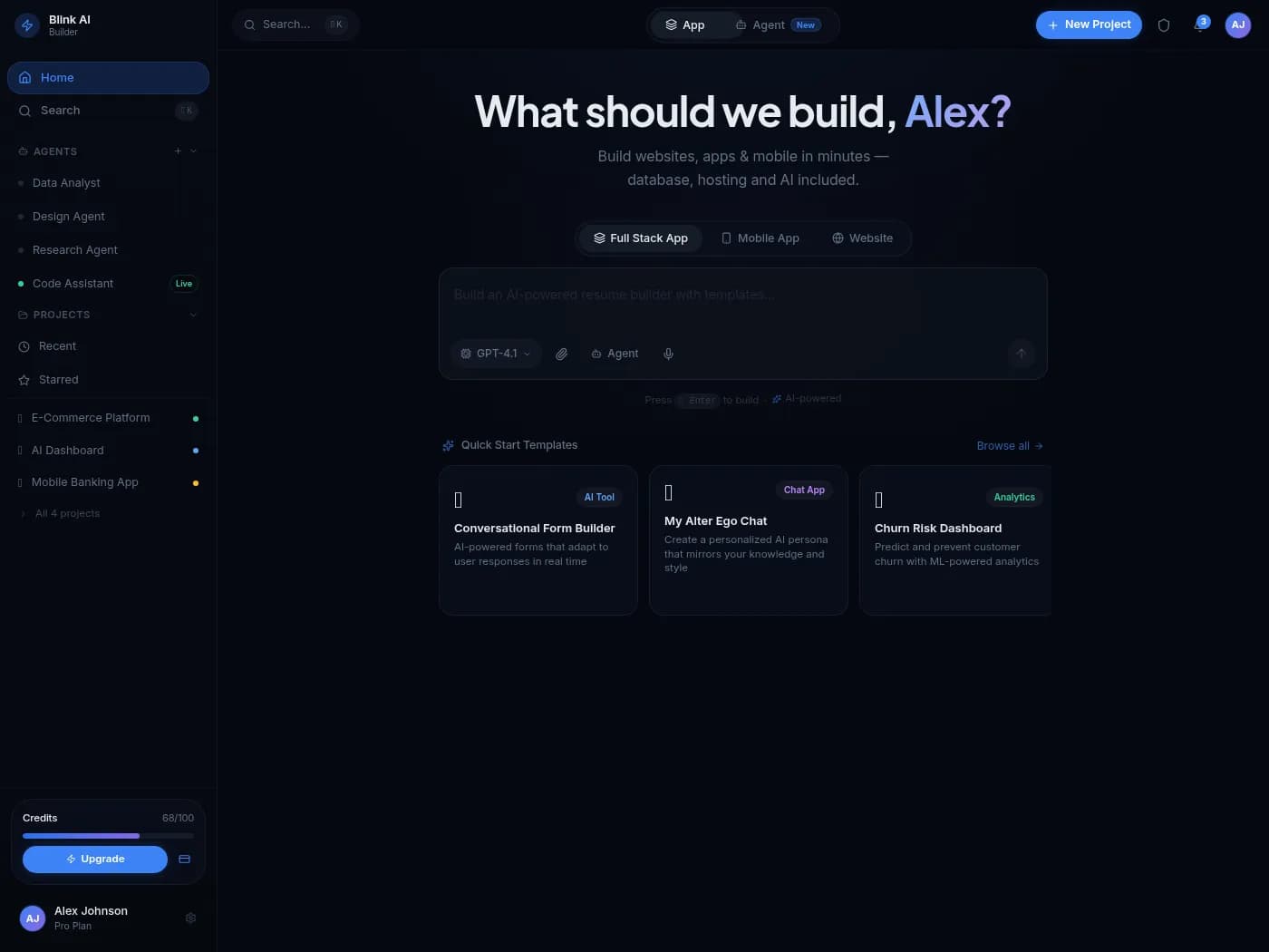 Blink AI Builder UI