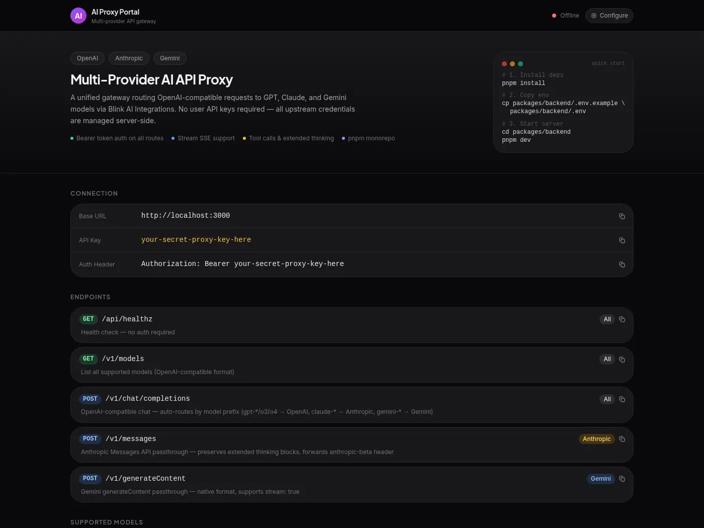 Blink AI Proxy Portal