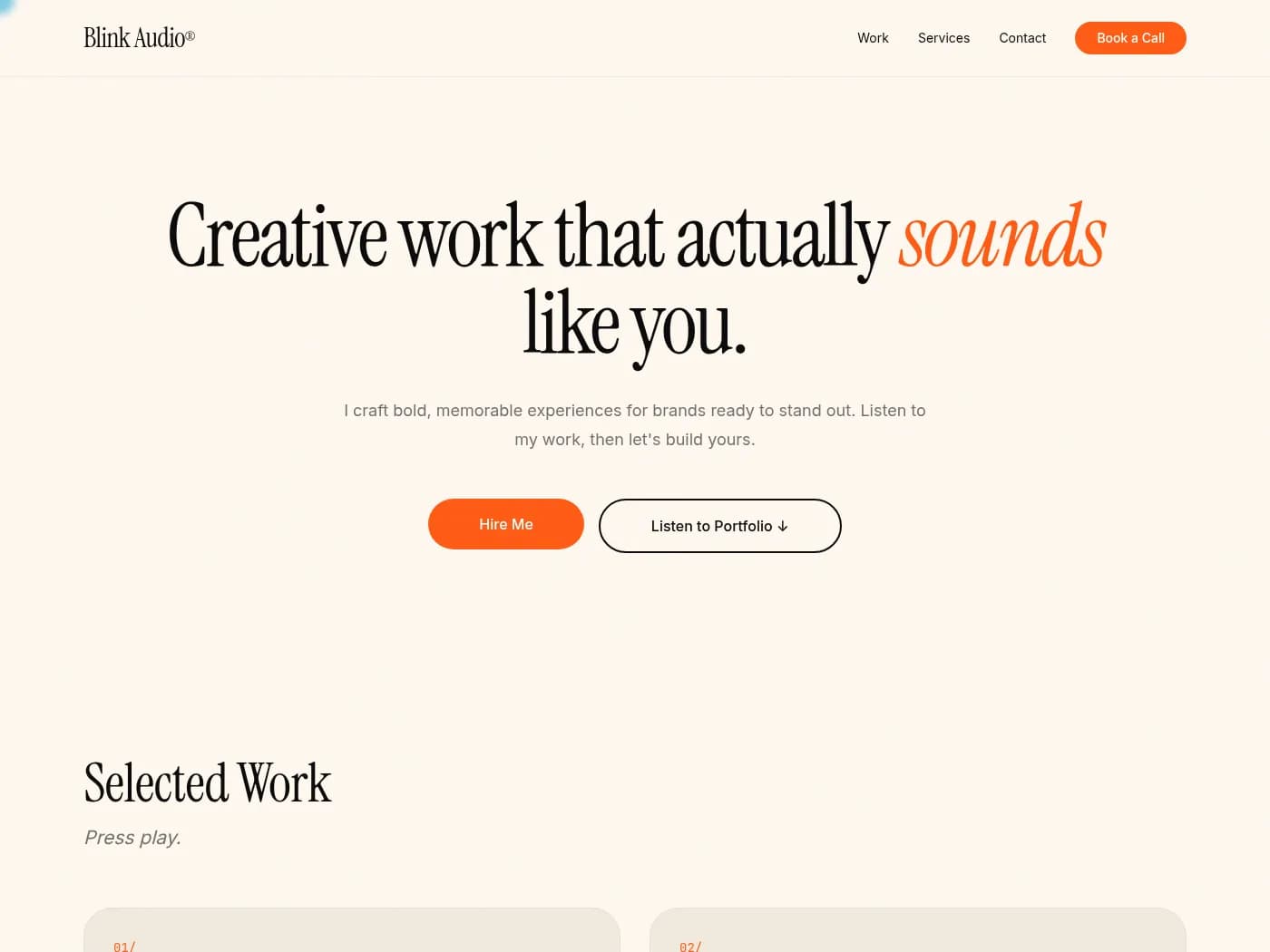 Blink Audio Portfolio