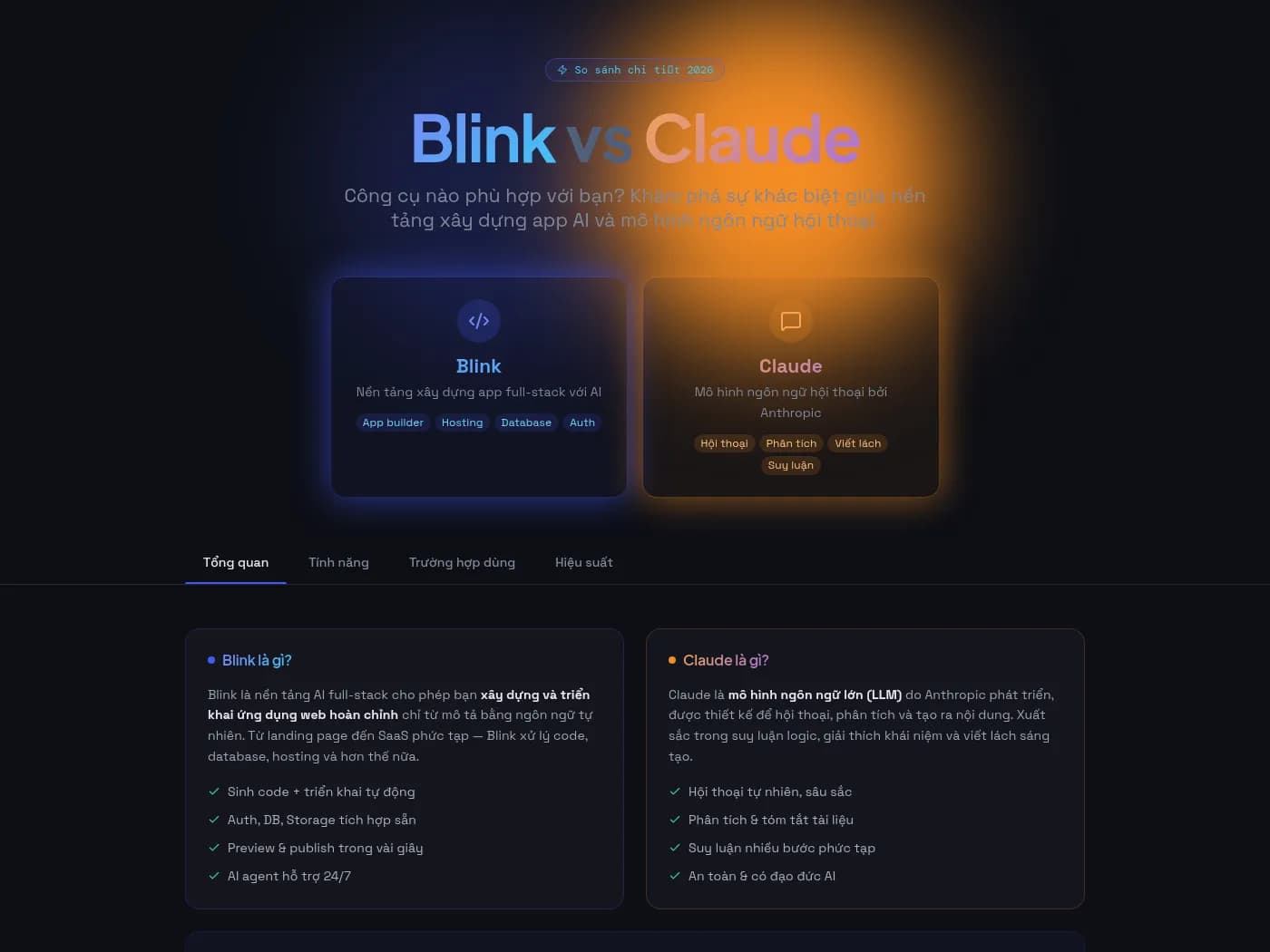 Blink vs Claude Compare