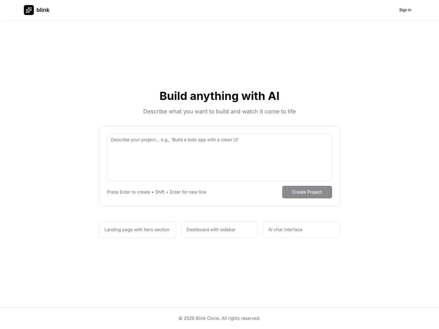 Blink Clone Web App