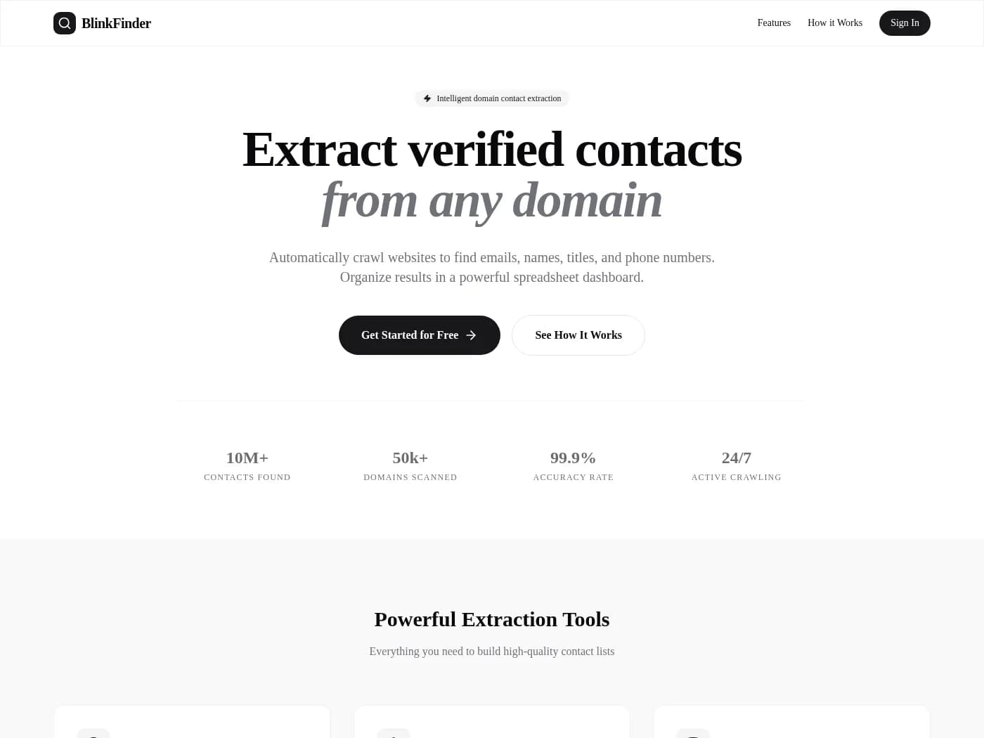 Blink Domain Contact Finder