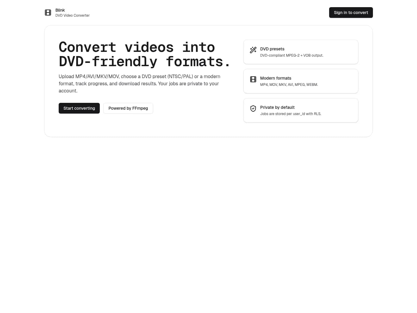 Blink DVD Video Converter
