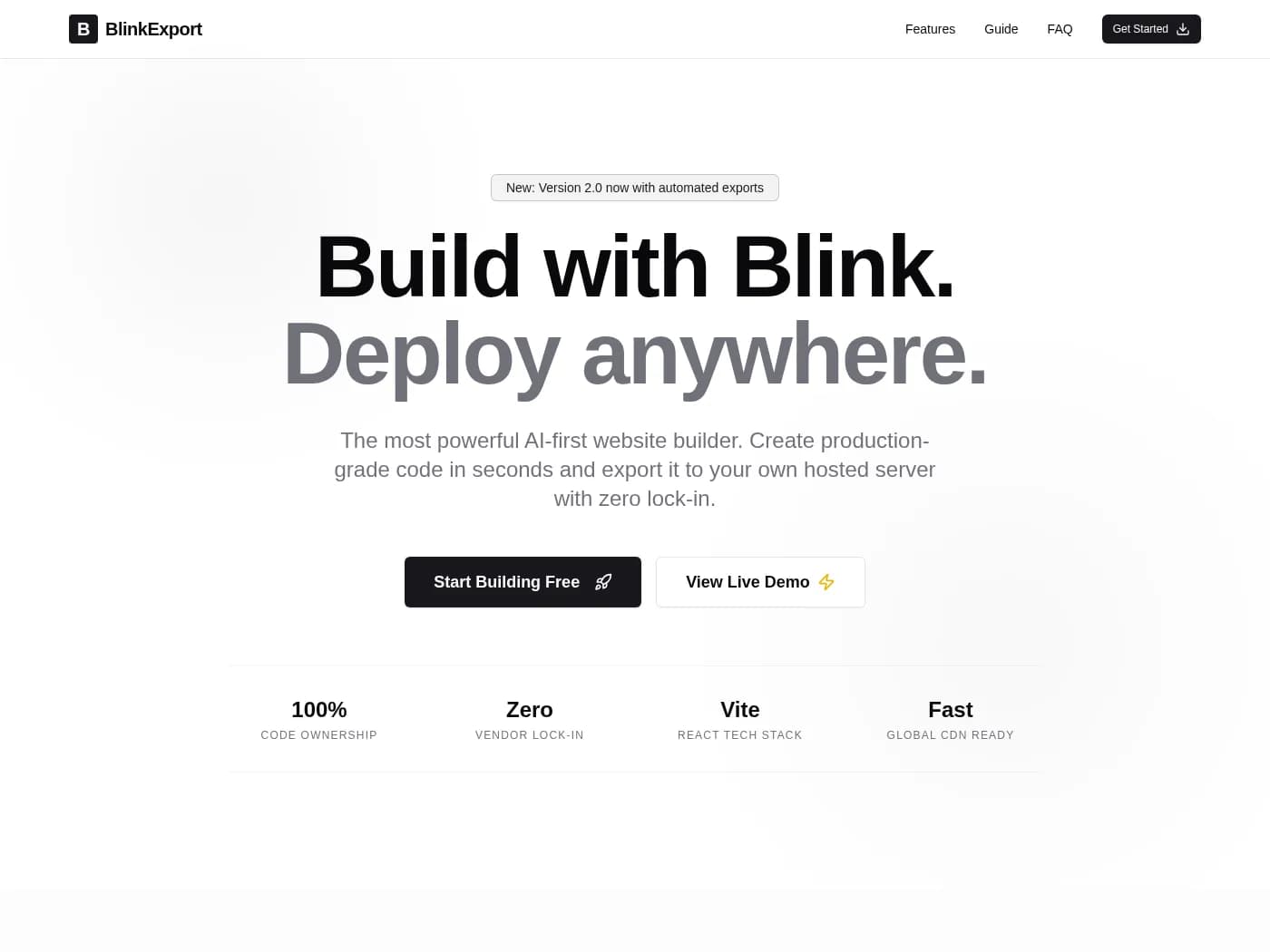 Blink Export Website