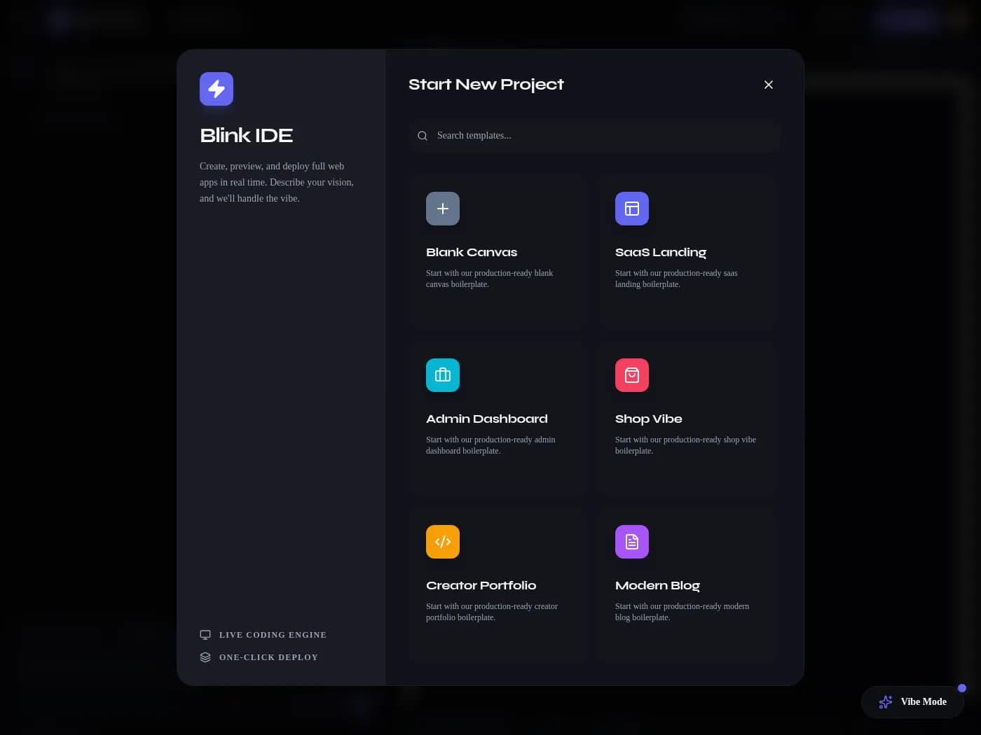 Blink IDE - AI Vibe Builder