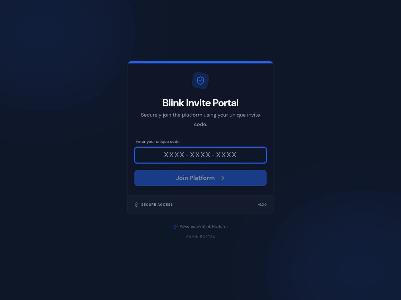 Blink Invite Portal
