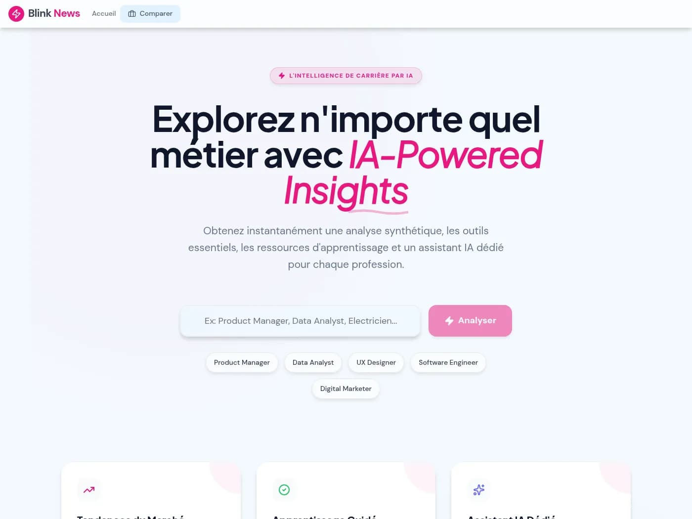 Blink News – Démo Carrière IA