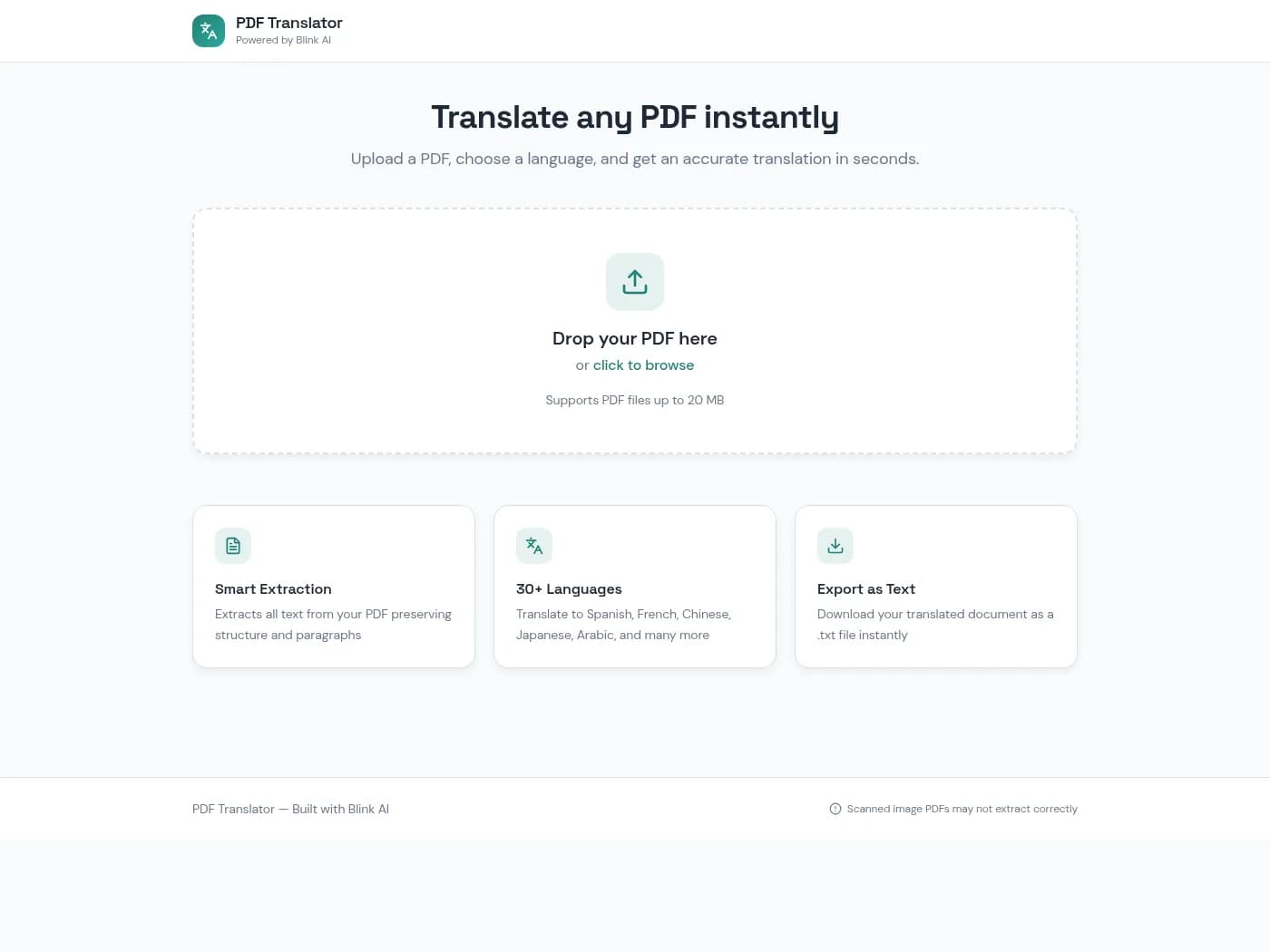 Blink PDF Translator