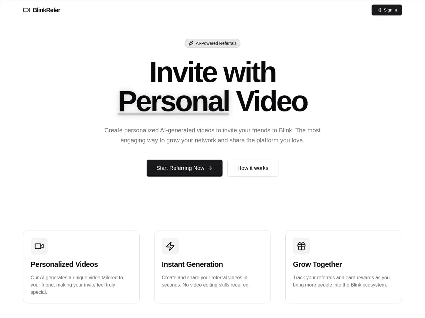 Blink Referral Video