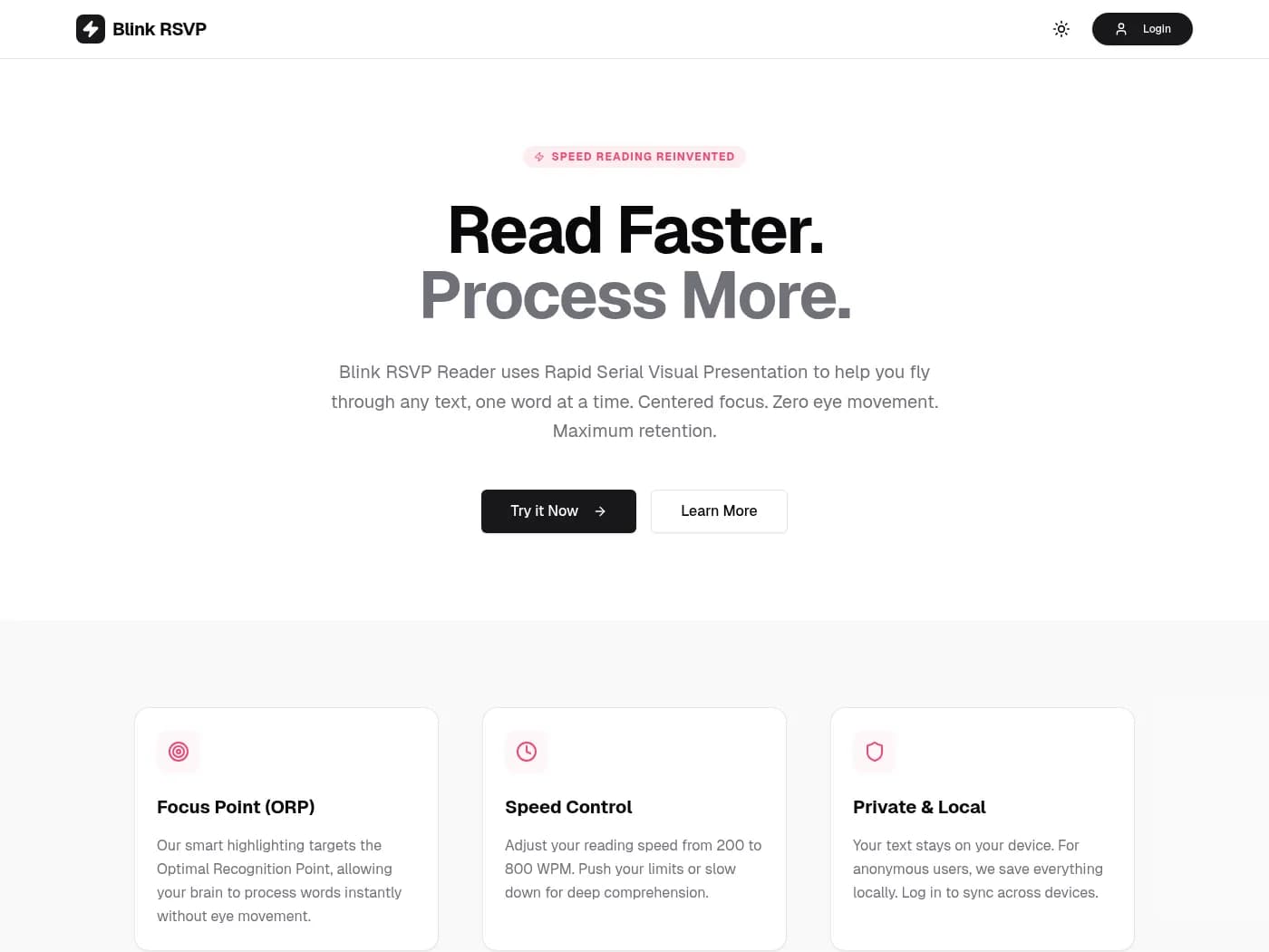 Blink RSVP Reader