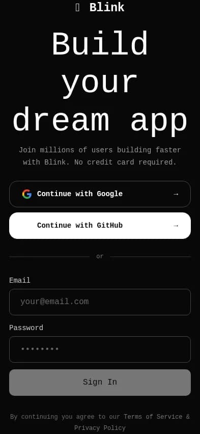 Blink Signup Platform