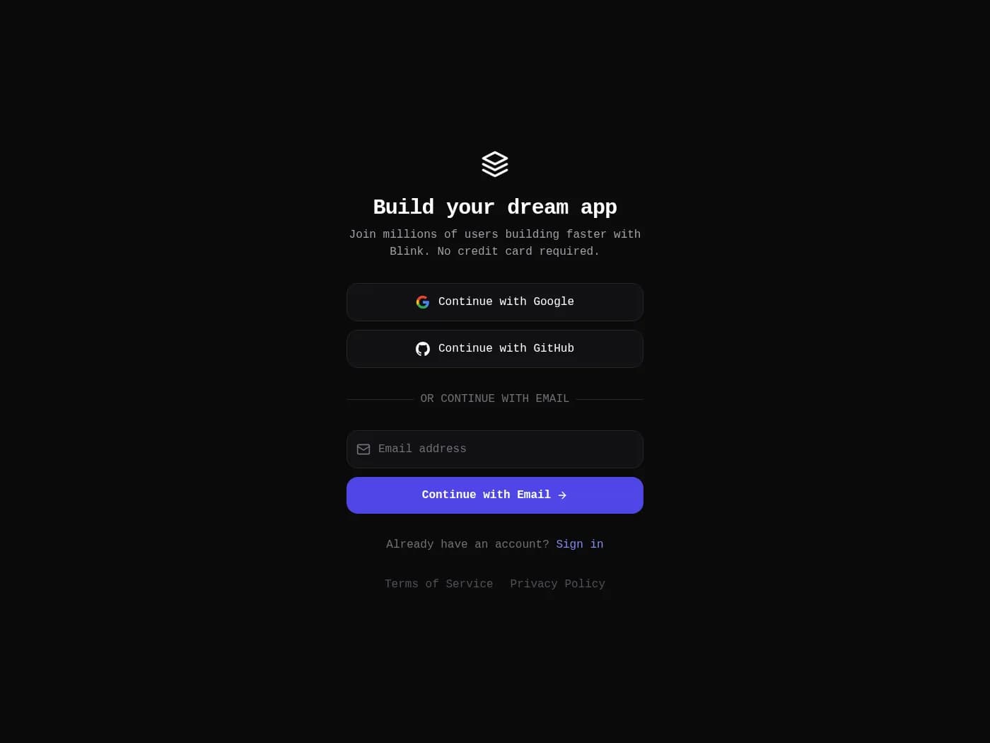 Blink Sign-Up Portal