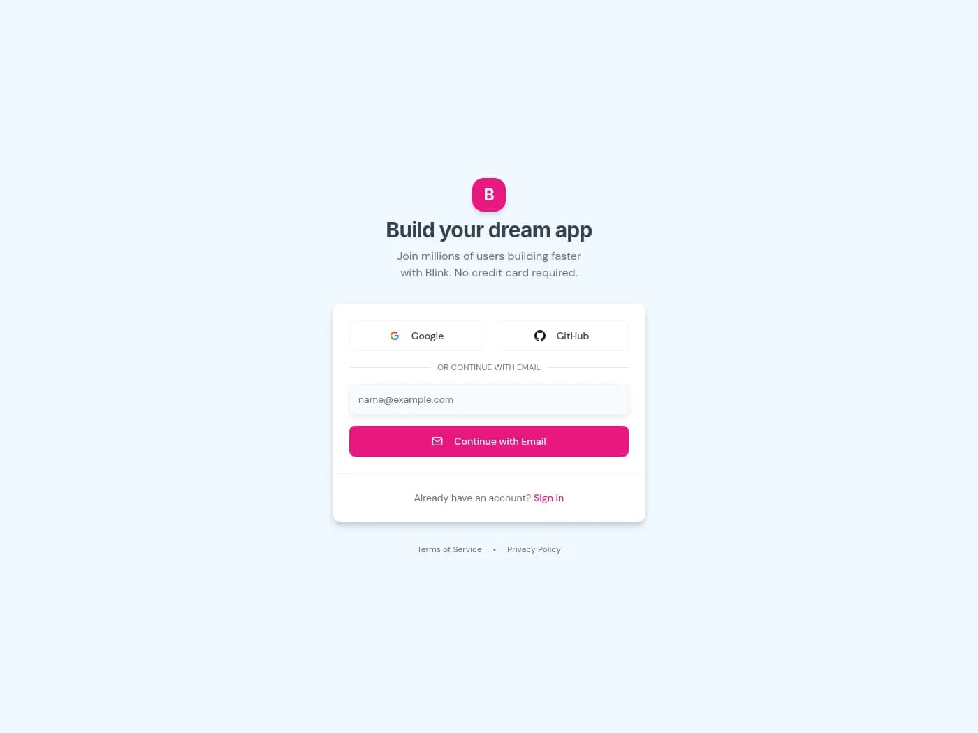Blink Signup Portal