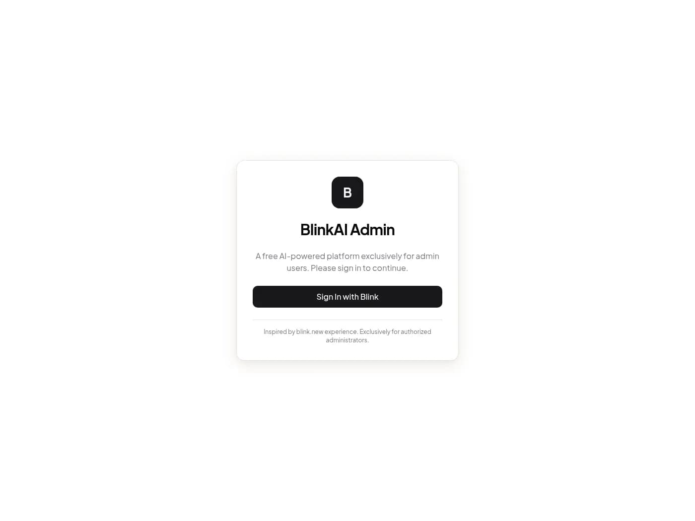 BlinkAI Admin Portal