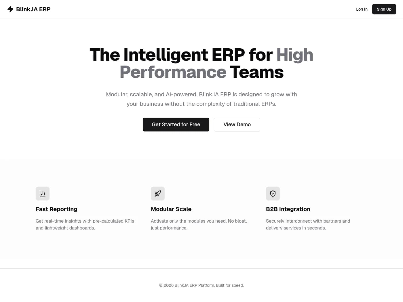 Blink.IA ERP Platform
