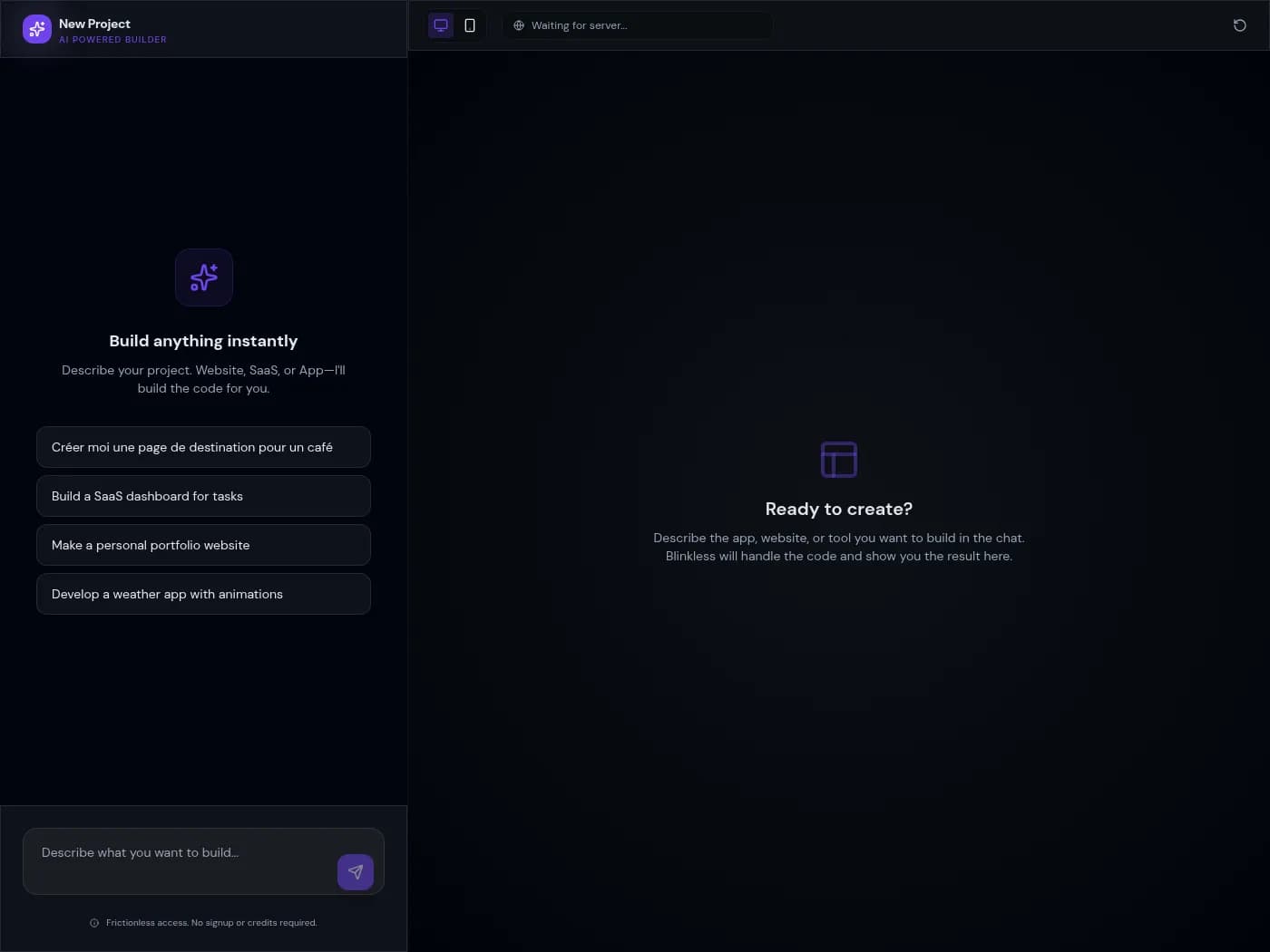 Blinkless Builder