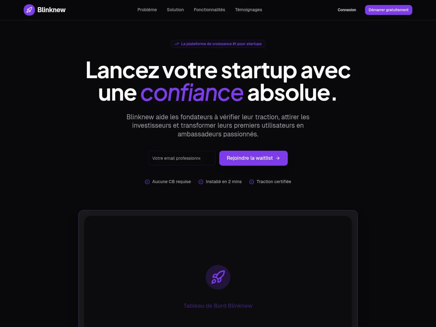 Blinknew Startup Landing