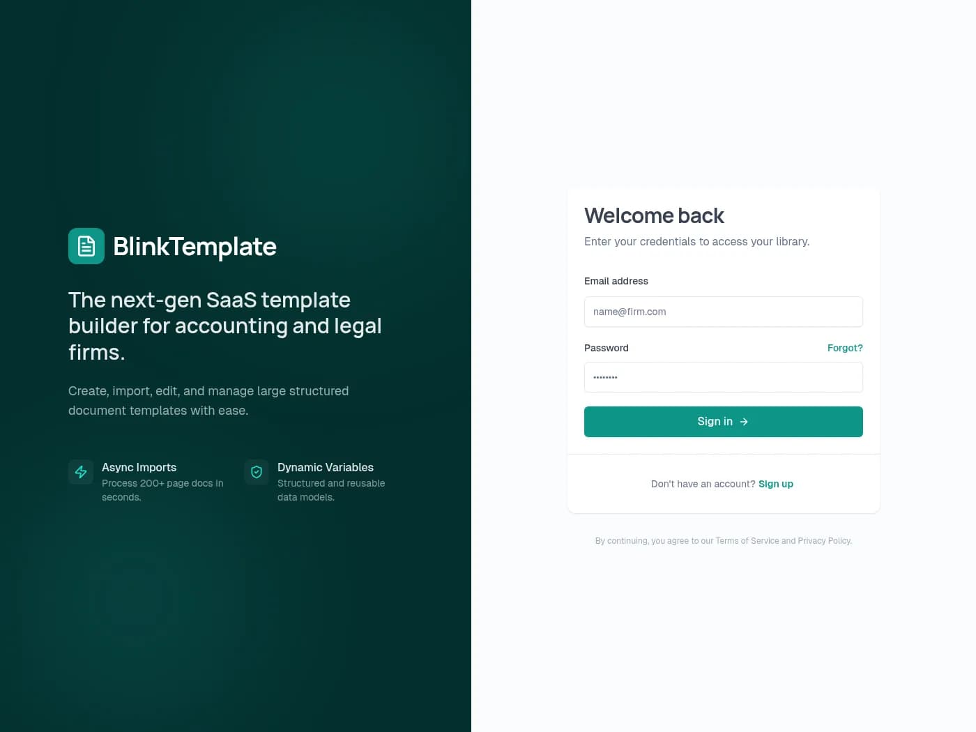 BlinkTemplate SaaS Beta