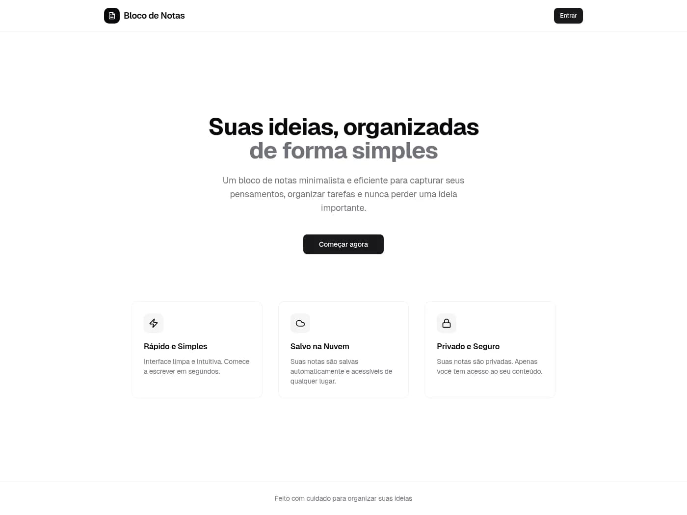Bloco de Notas Funcional