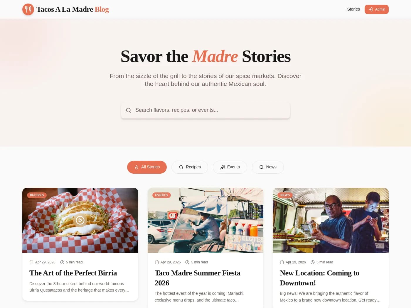 Taco Madre Blog Hub
