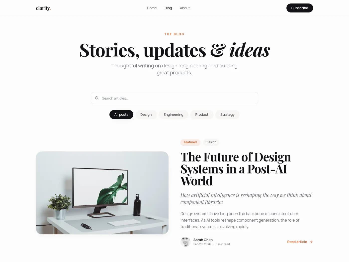 Clarity Blog Pages