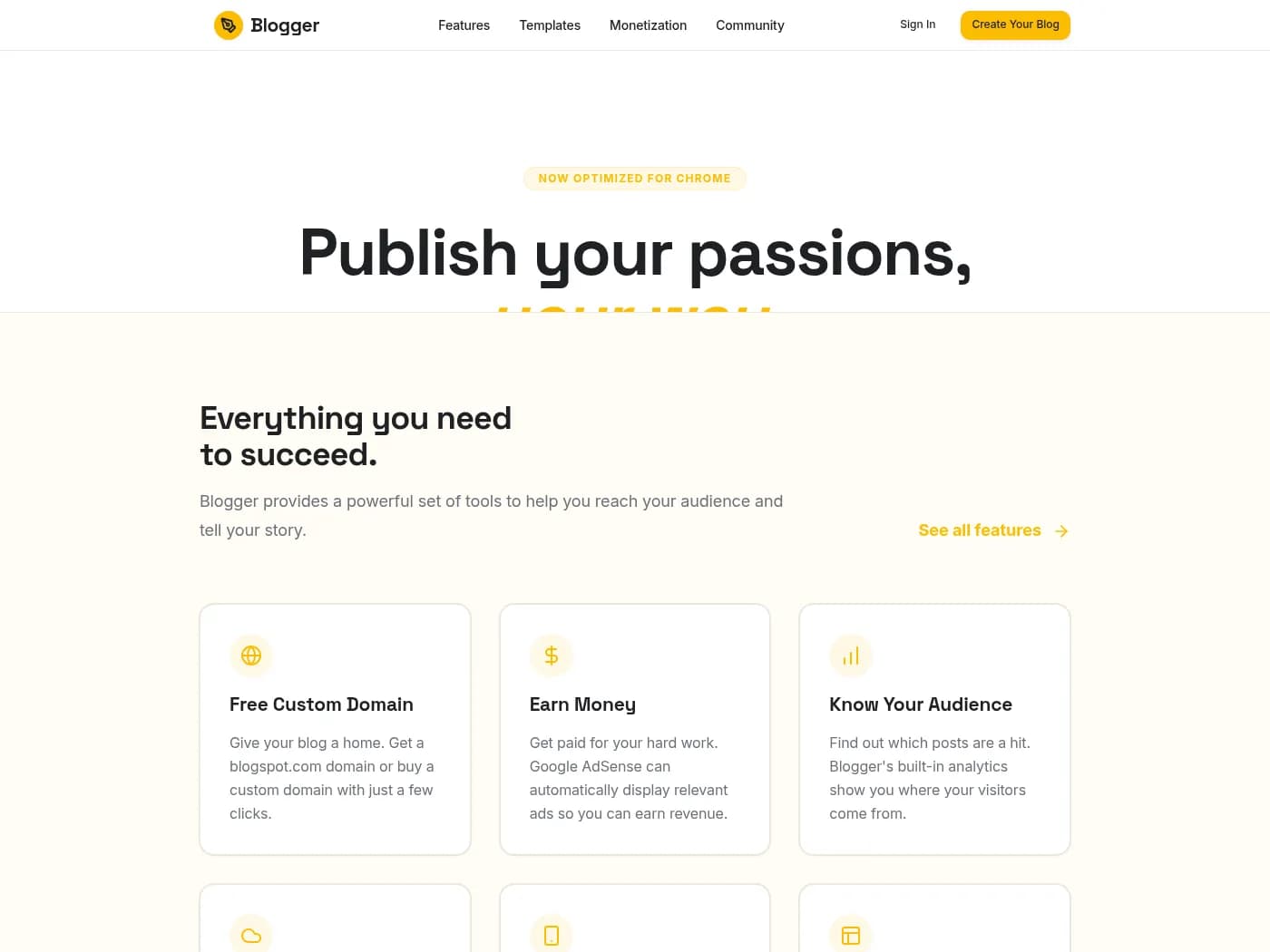 Chrome Blogger Showcase