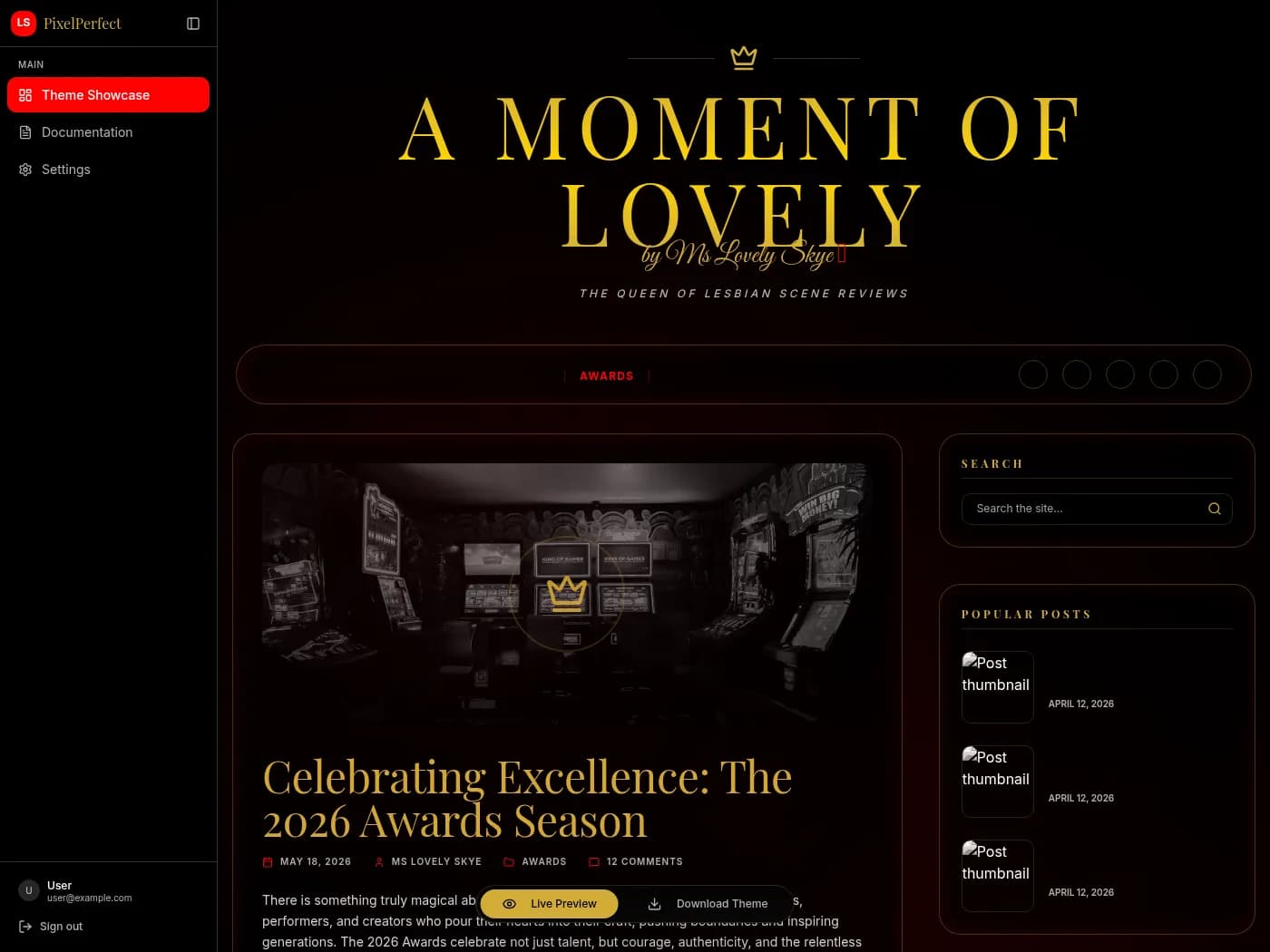PixelPerfect Blogger Theme
