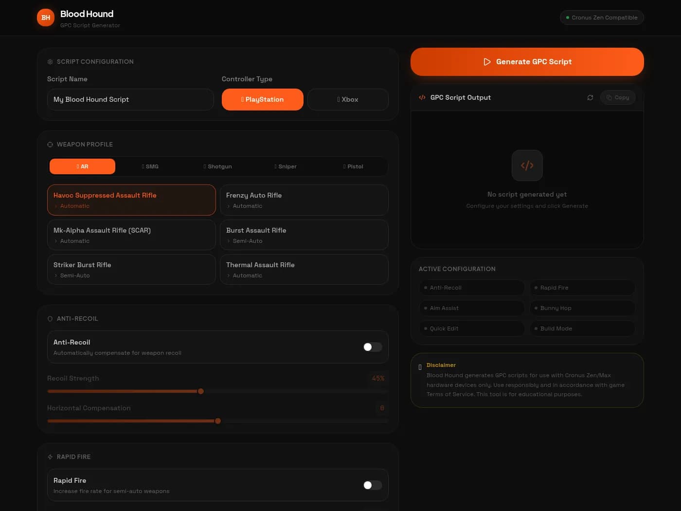 Blood Hound Script Generator