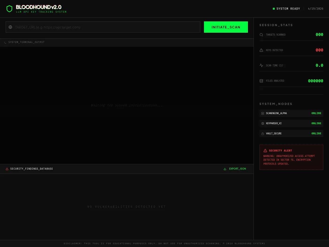 Bloodhound v2.0 Dashboard