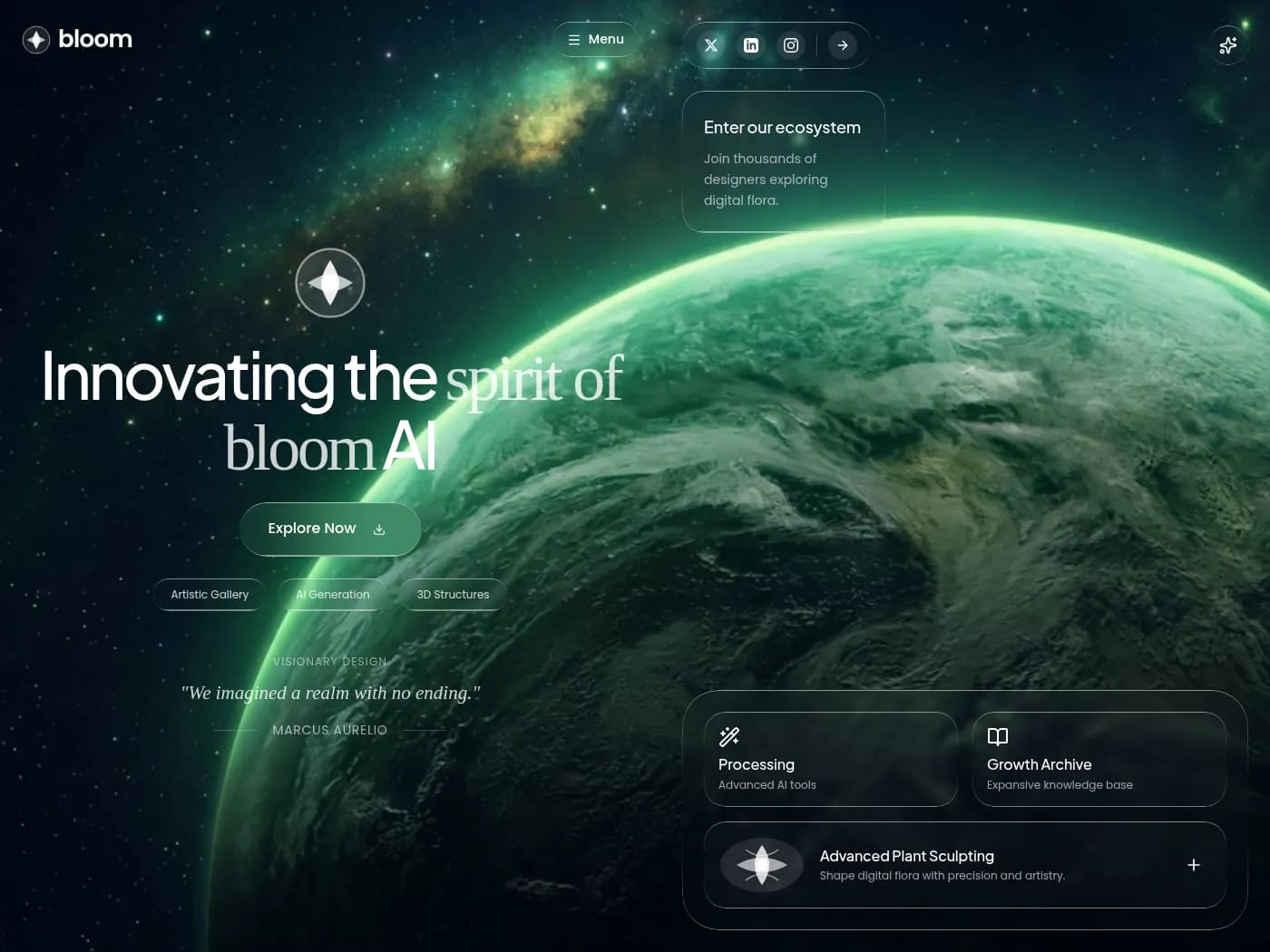 Bloom AI Hero Page
