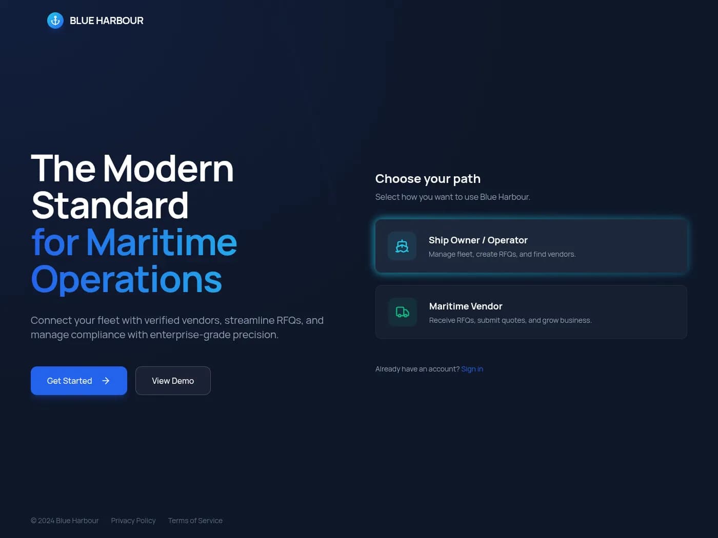 Blue Harbour Frontend