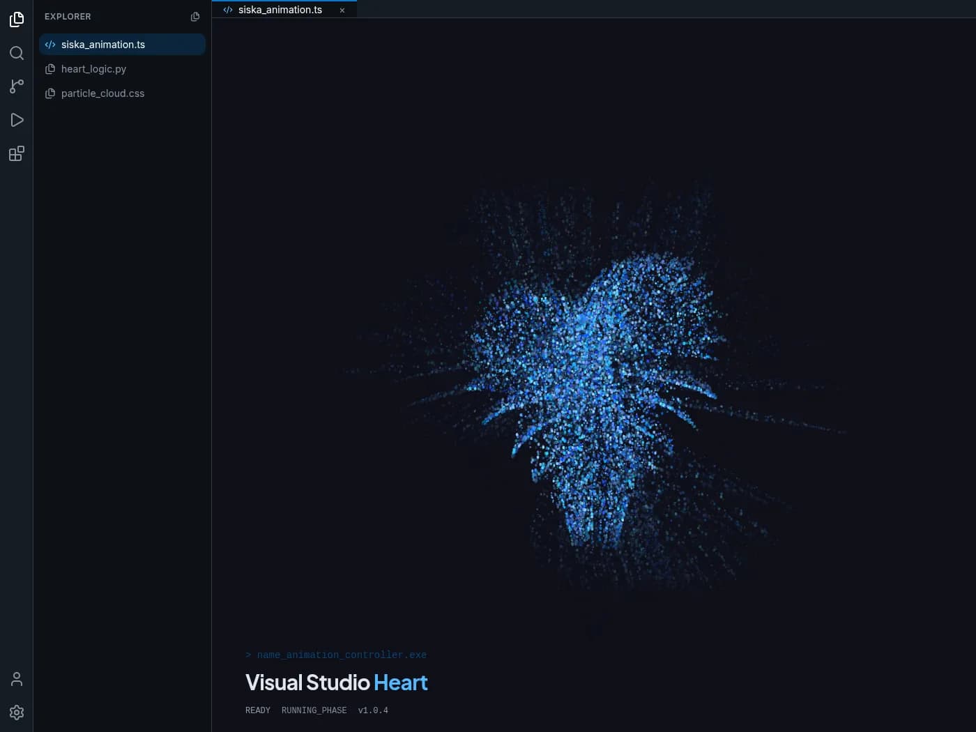 Blue Heart Name Animation