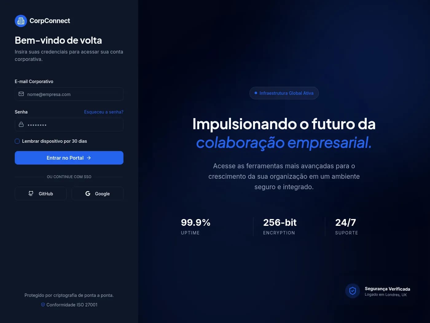 Blue Corporate Login
