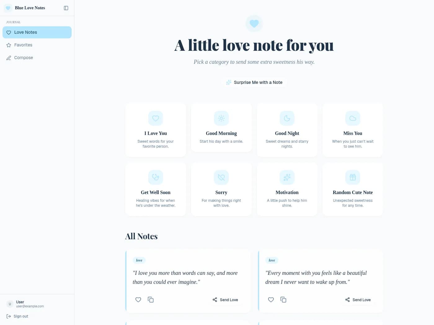 Blue Love Notes