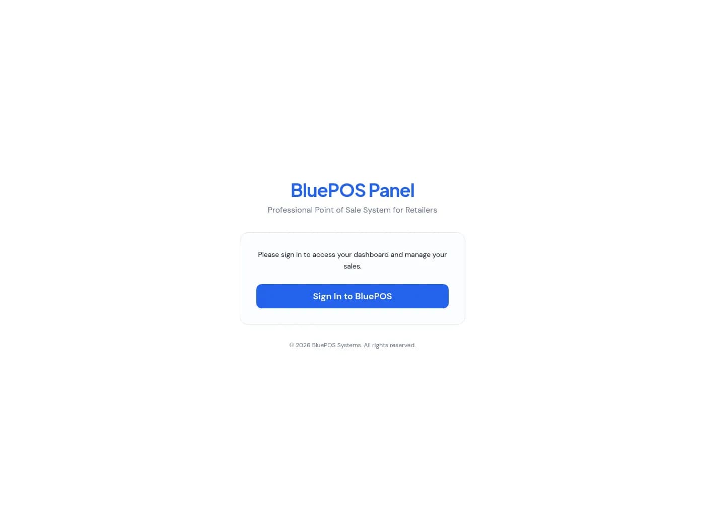 BluePOS Panel