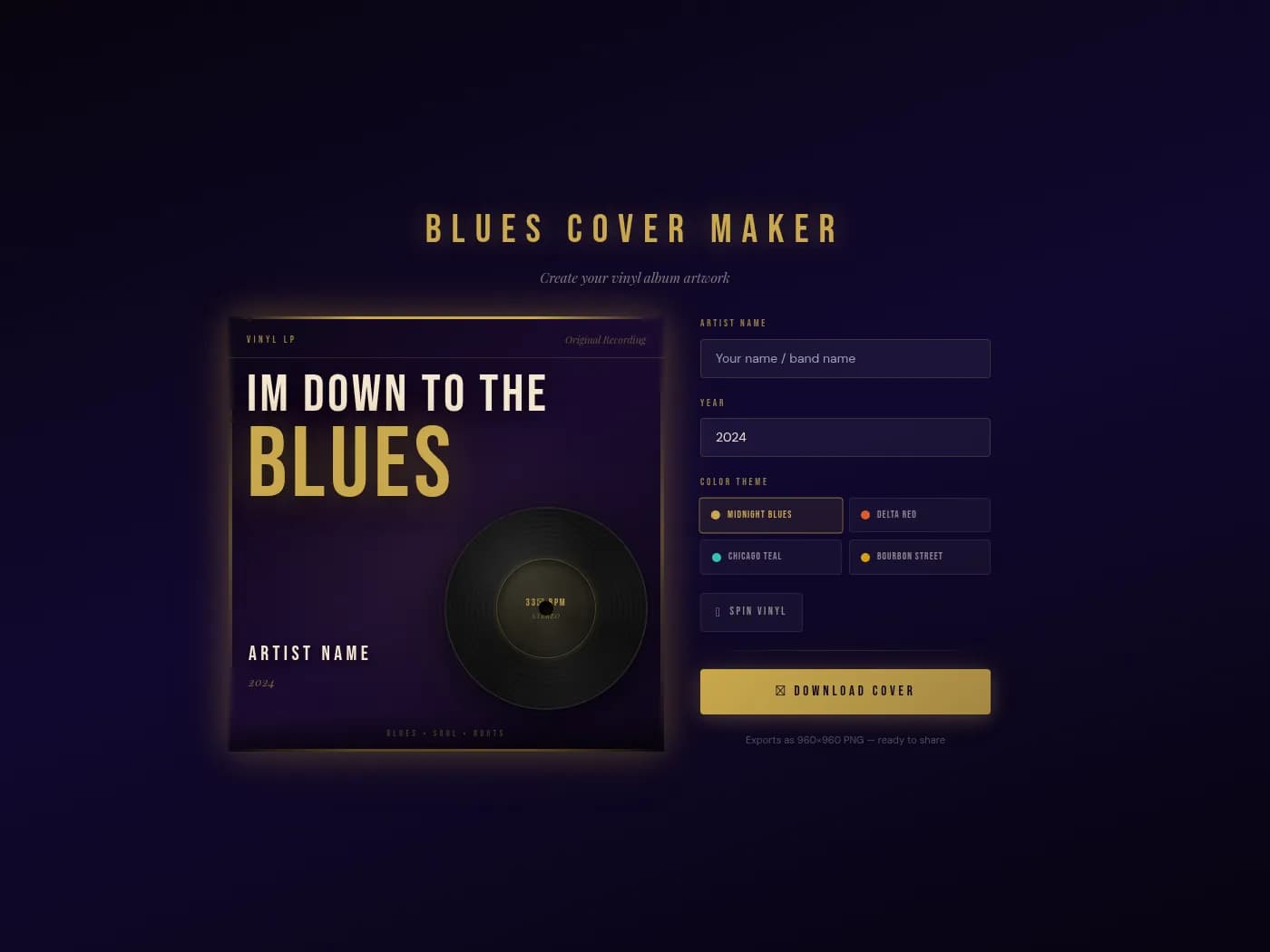 Blues Album Cover Maker